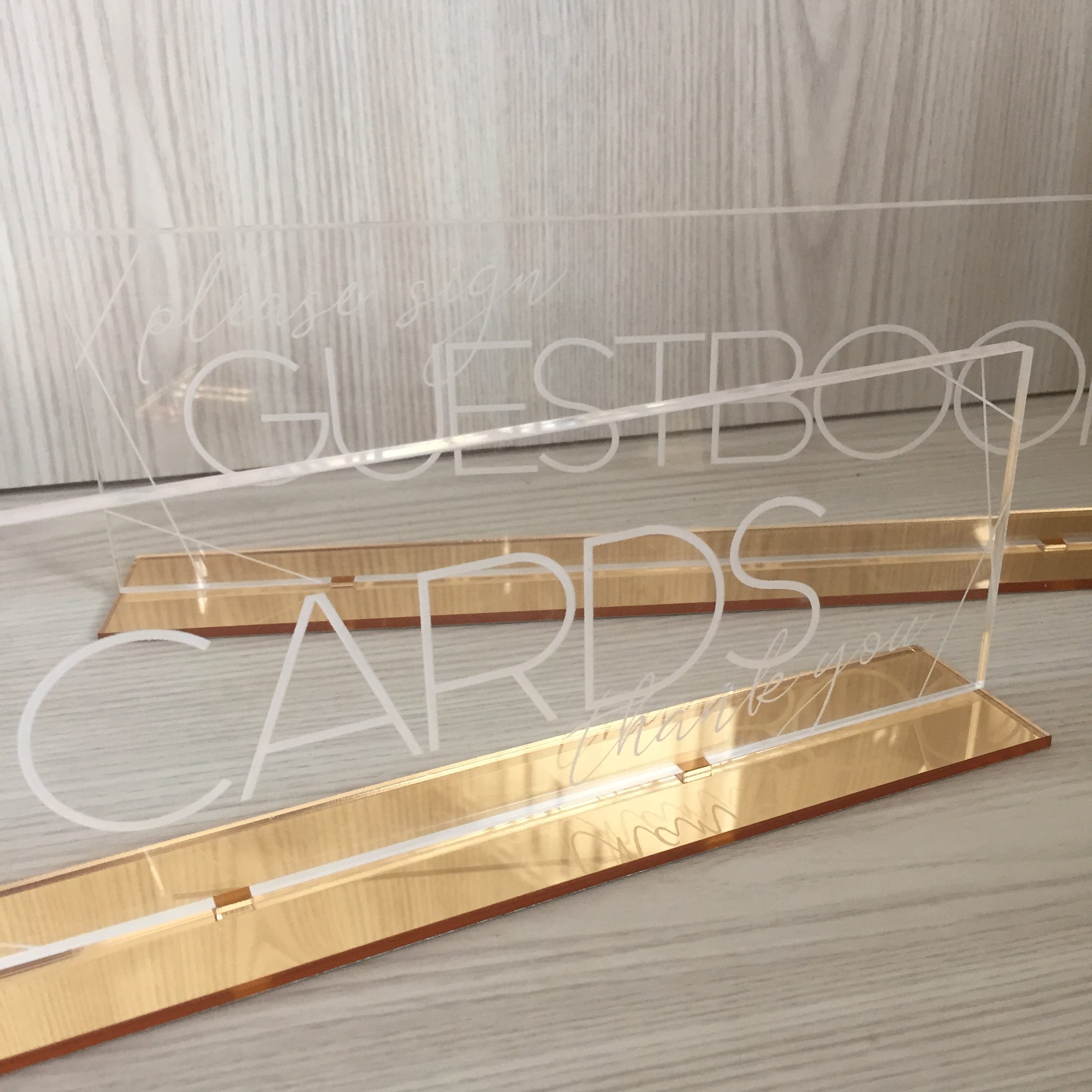 Geo "Cards" Acrylic Sign - Gold Base - The Pretty Prop Shop - Auckland ...