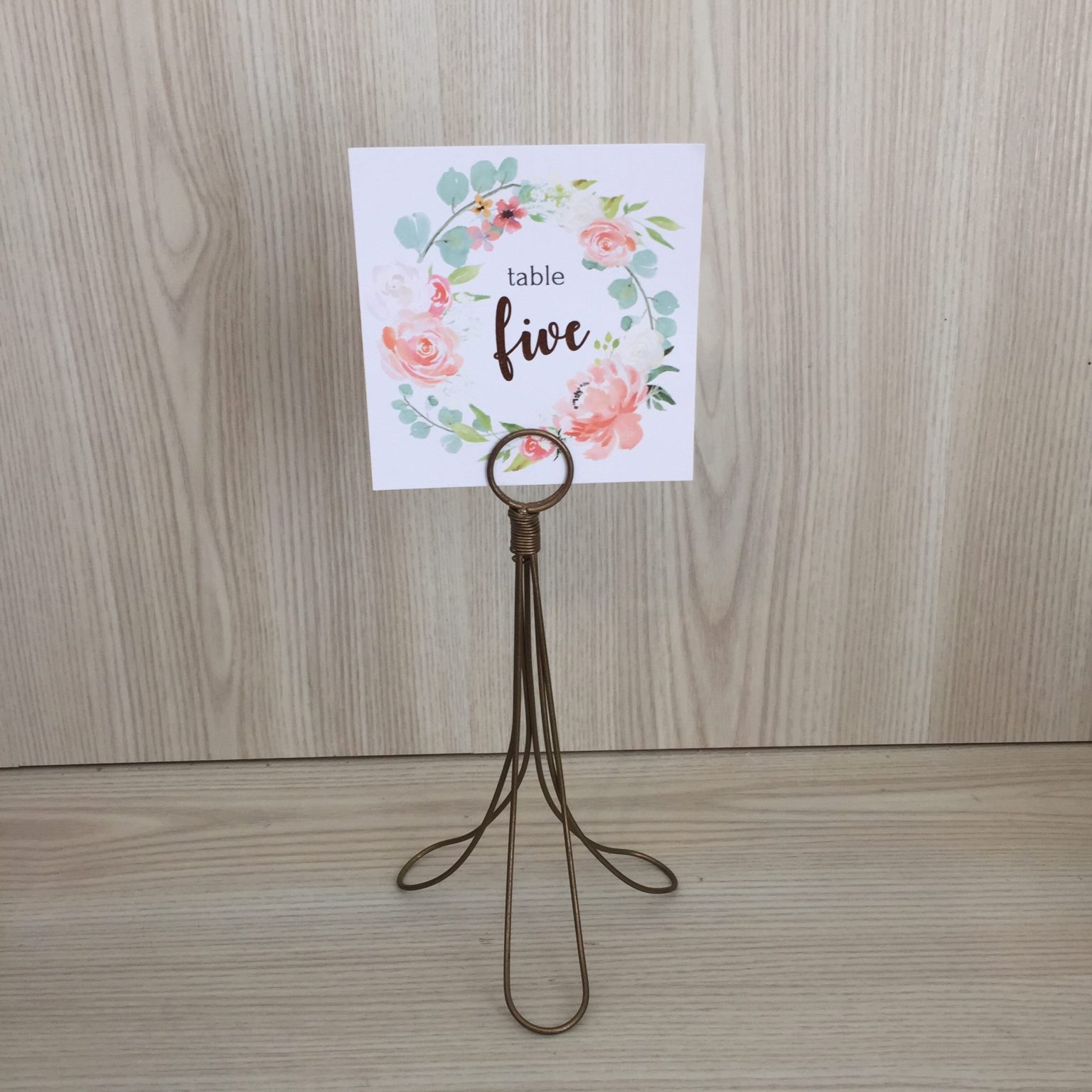 Loop Table Number Holder - Brass - Wedding & Event Hire Auckland ...