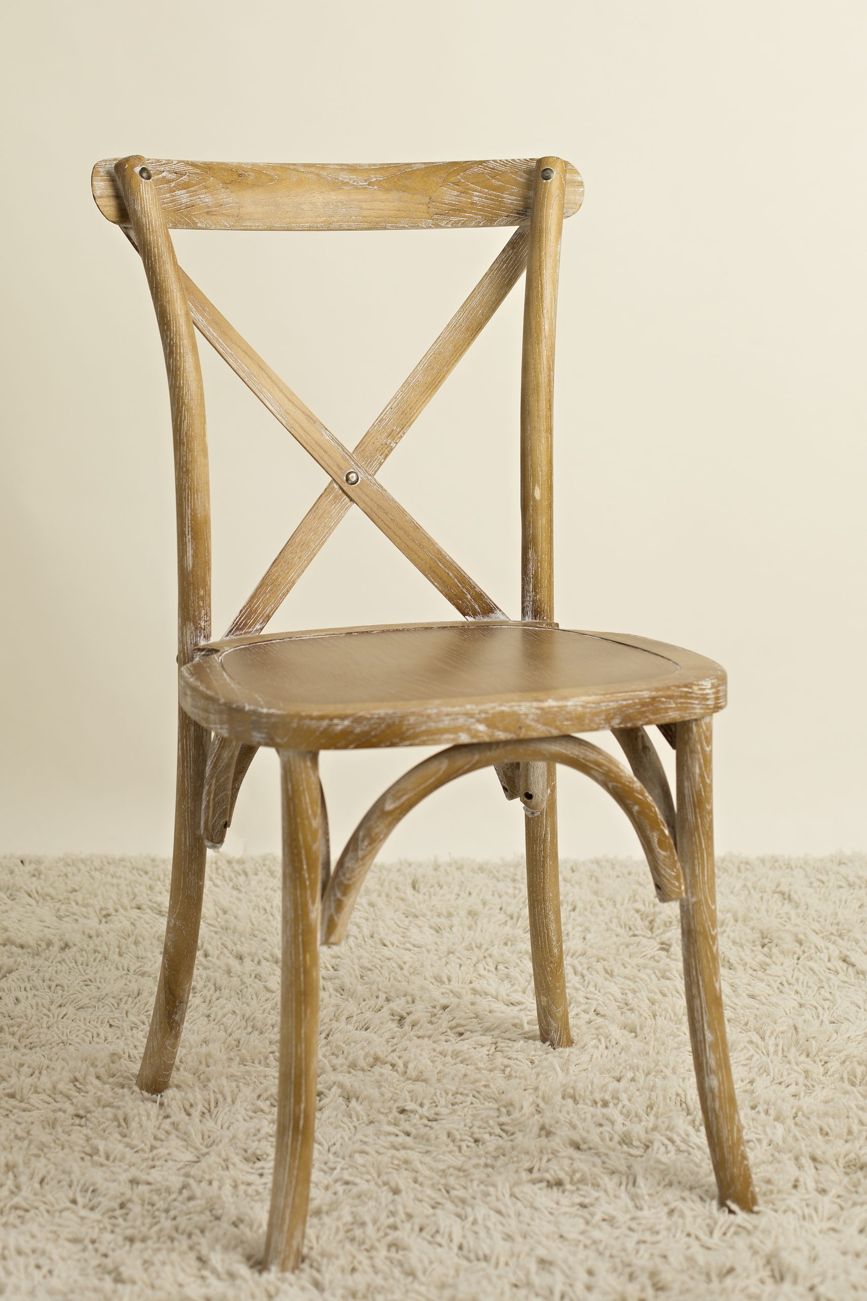 Wooden Cross Back Chair - Whitewash - Wedding & Event Hire Auckland ...