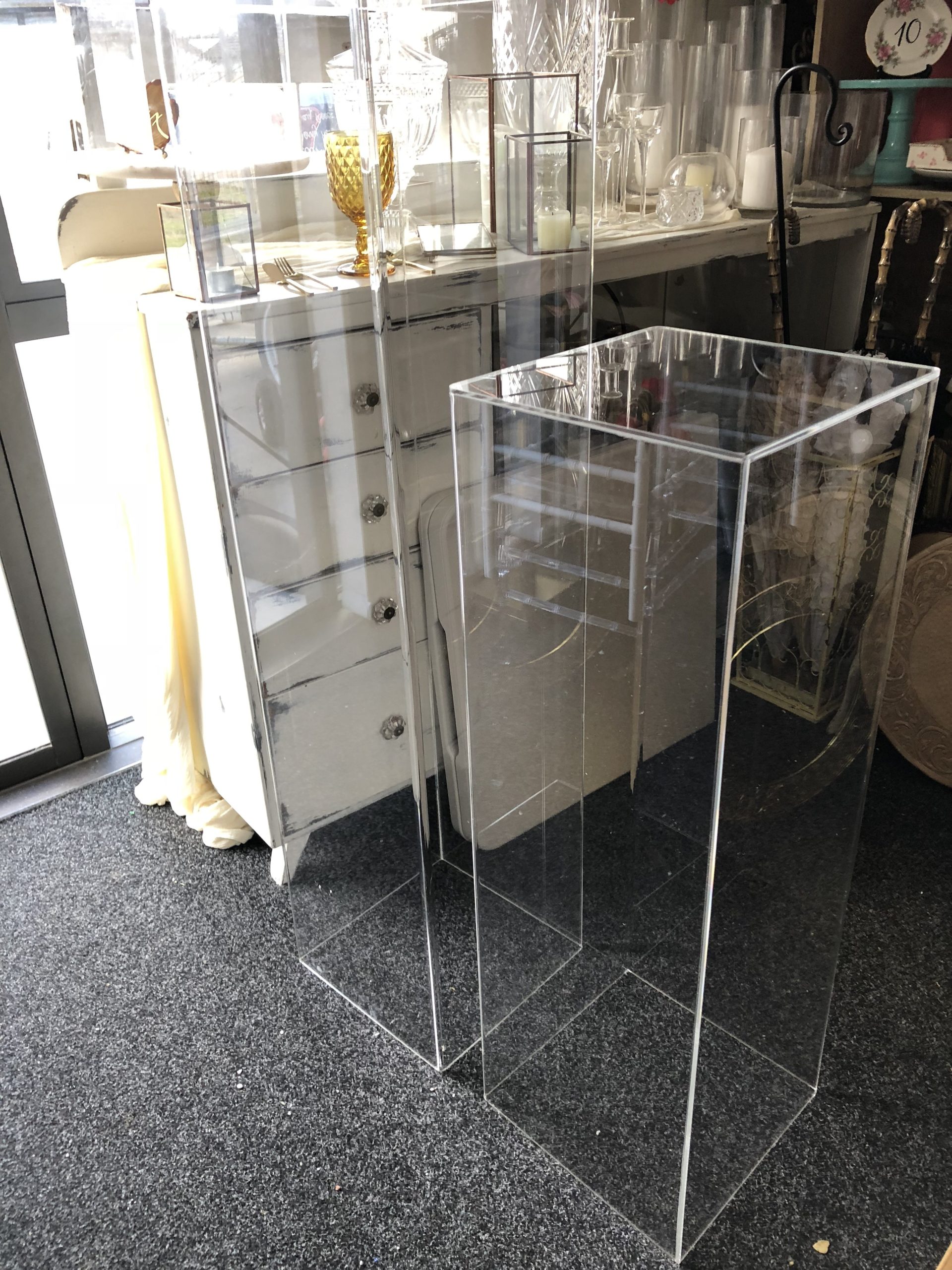 Clear Acrylic Plinth - Four Sizes - Wedding & Event Hire Auckland ...