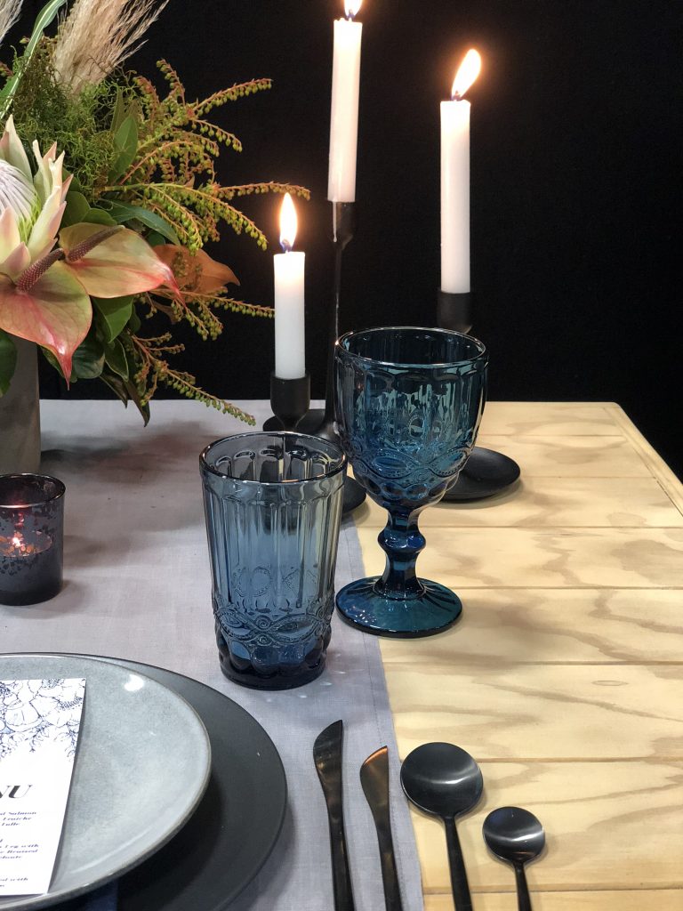 Paris Wine Goblet - Blue - The Pretty Prop Shop - Auckland Wedding and ...