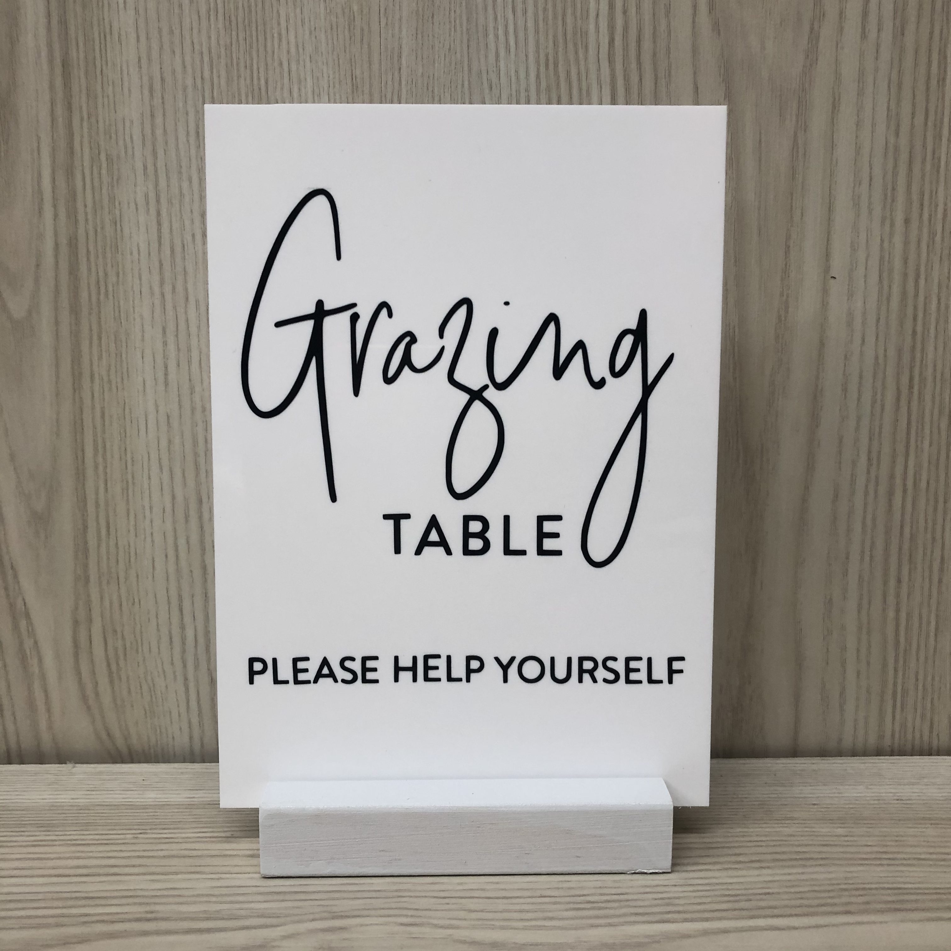 Willa Acrylic Grazing Table Sign - White/Black - The Pretty Prop Shop ...