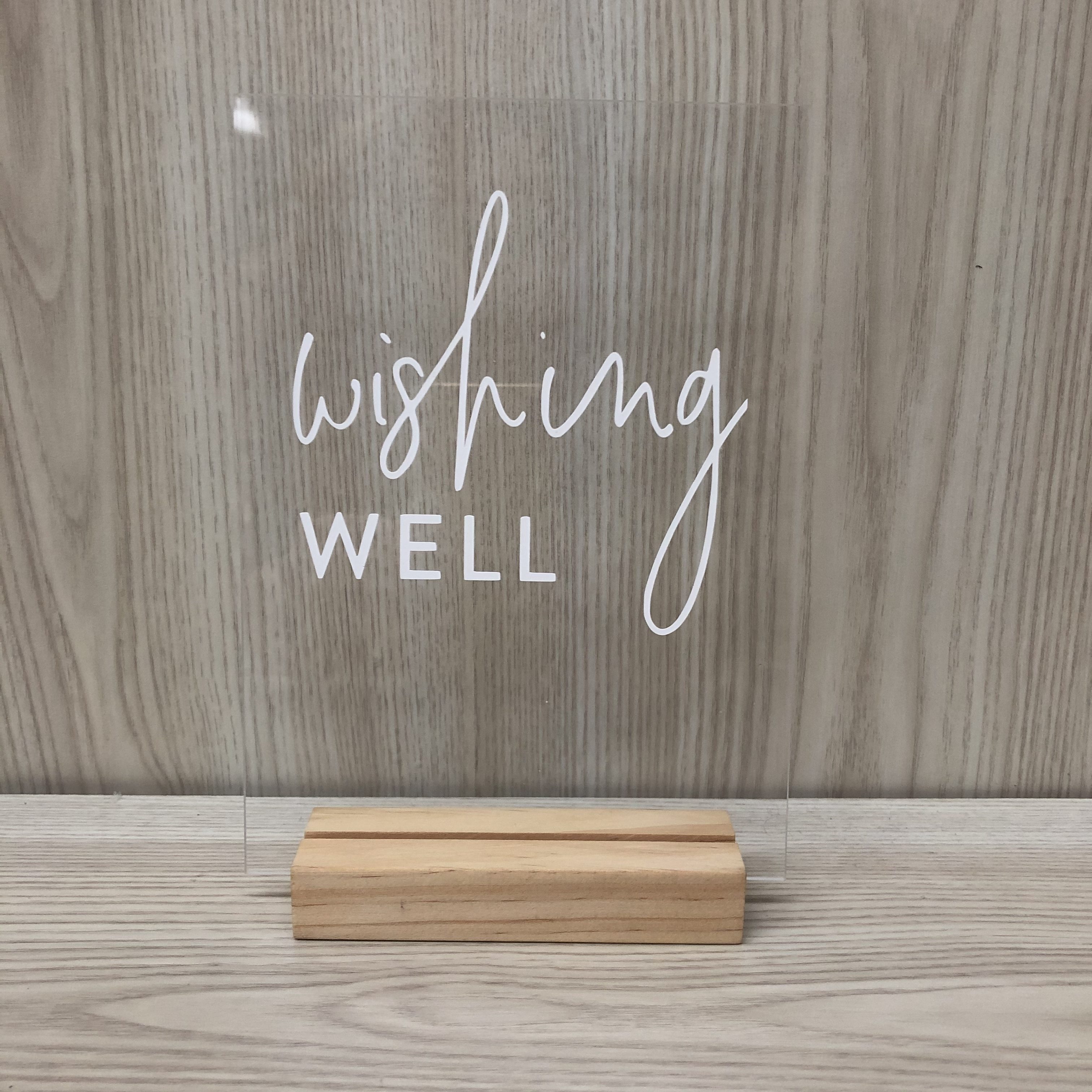 Willa Acrylic Wishing Well Sign - Clear/White - The Pretty Prop Shop ...