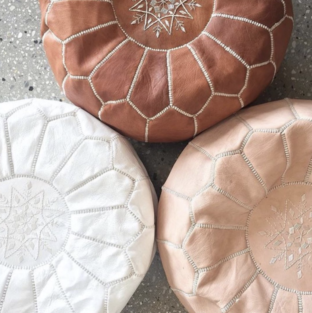 Moroccan Poufe - Natural - The Pretty Prop Shop - Auckland Wedding and ...