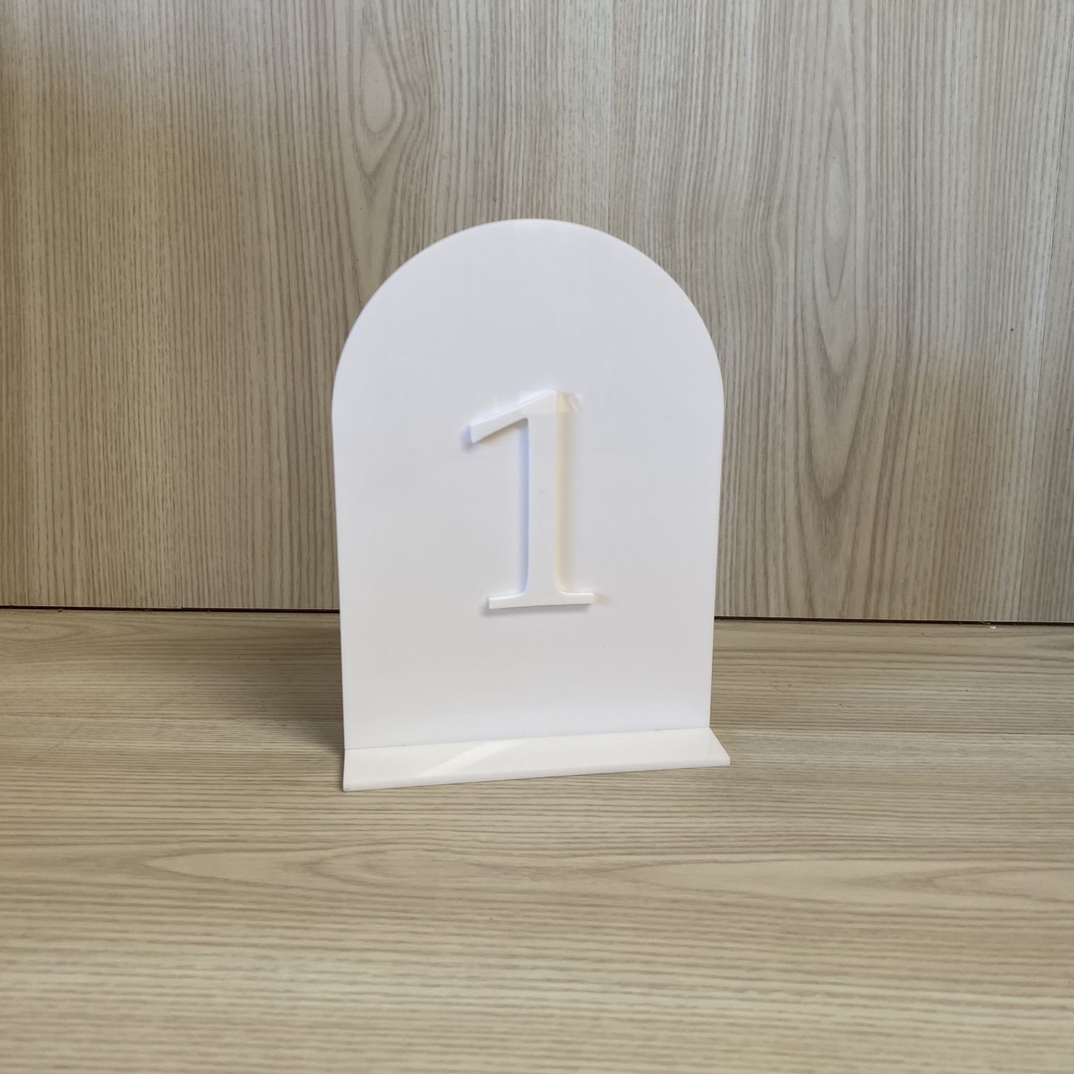 Arch Acrylic Table Number - White - SET #2 - Wedding & Event Hire ...