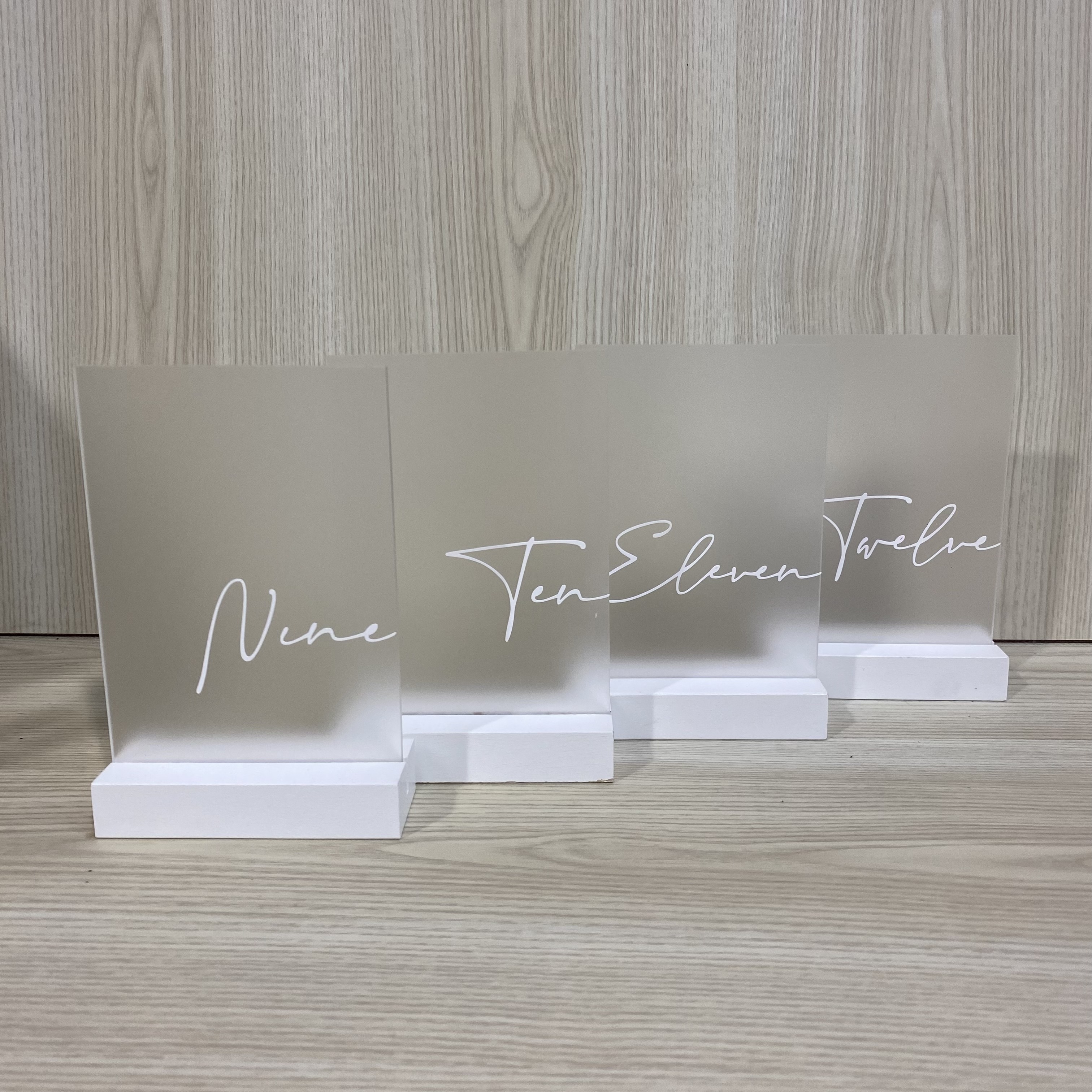 Skye Acrylic Table Numbers 4x6" - Frosted/White - Wedding & Event Hire ...