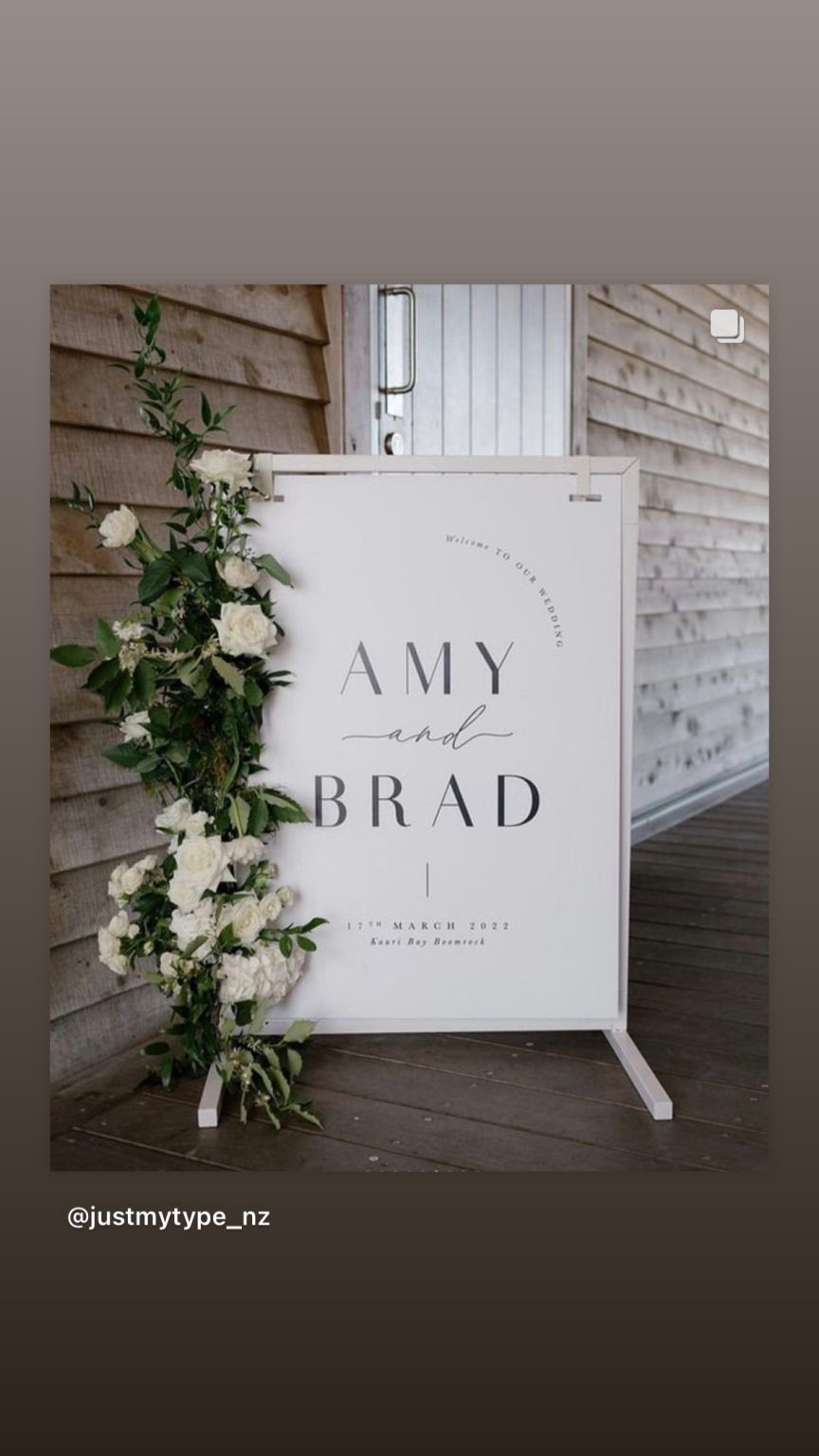 White Signage Stand - Small - The Pretty Prop Shop - Auckland Wedding ...