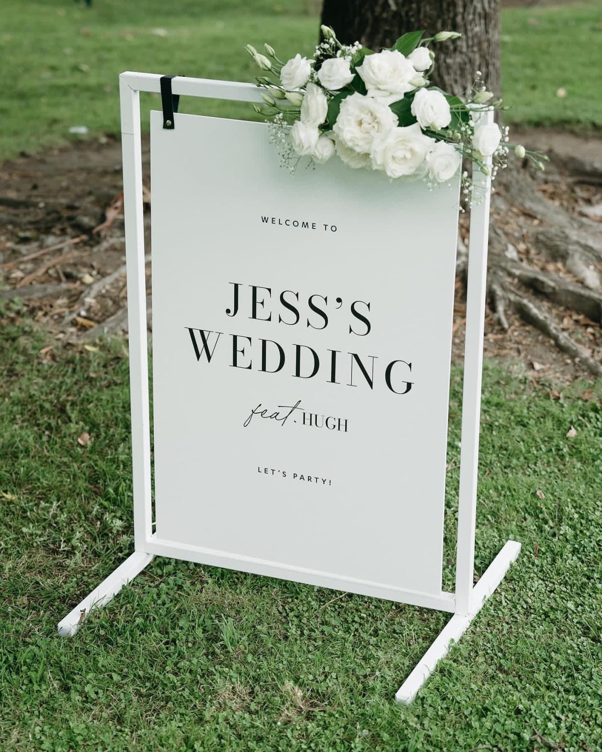 White Signage Stand - Small - The Pretty Prop Shop - Auckland Wedding ...