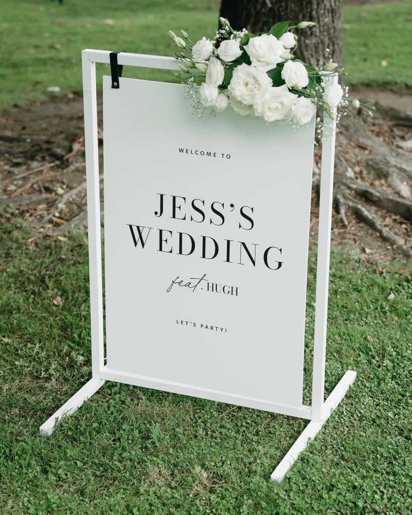 White Signage Stand - Small - The Pretty Prop Shop - Auckland Wedding ...