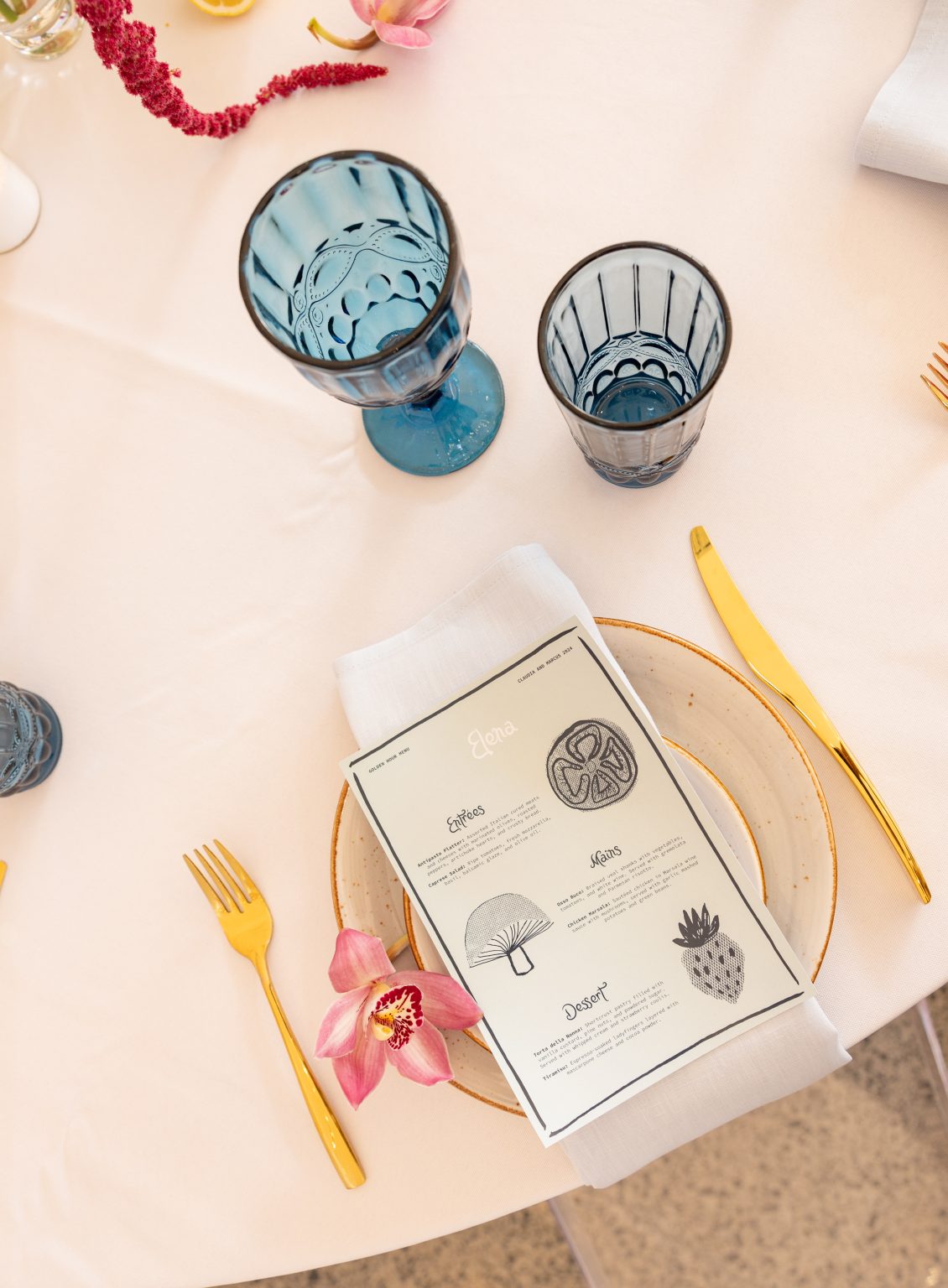 Paris Wine Goblet - Blue - The Pretty Prop Shop - Auckland Wedding and ...