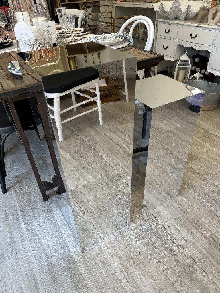 Silver Mirror Acrylic Plinth - two sizes - The Pretty Prop Shop ...