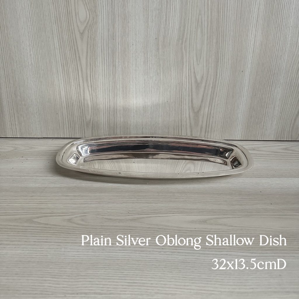 Plain Silver Oblong Shallow Dish 32x13.5cmD 2 - Wedding & Event Hire ...